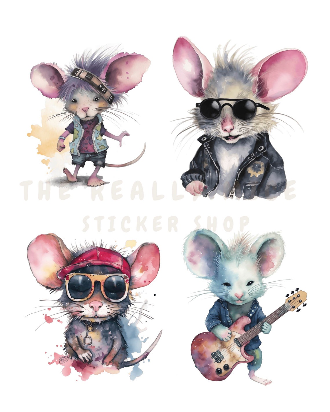 Mouse Punk Clipart 14 High Quality Pngs Digital Download Stickers, Card ...