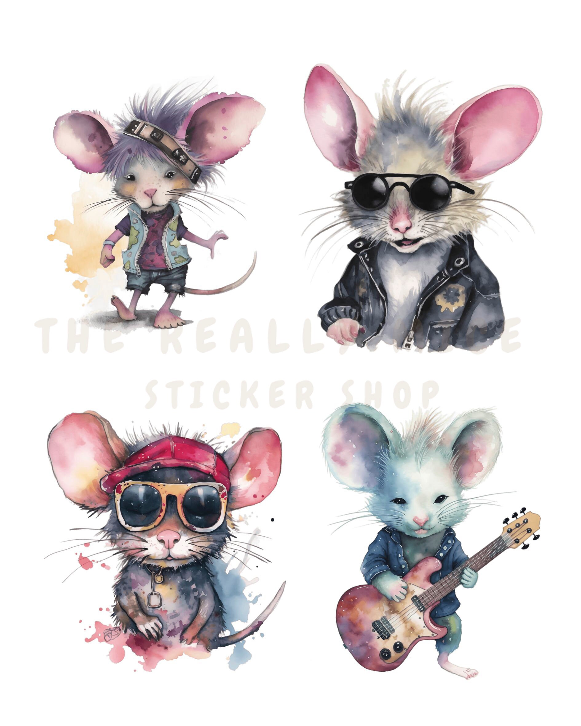 Mouse Punk Clipart 14 High Quality Pngs Digital Download Stickers, Card ...