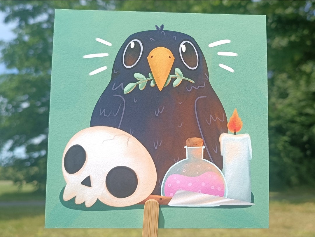 Art Print I Witches Apprentice I Cute Raven Illustration I Wall Art ...