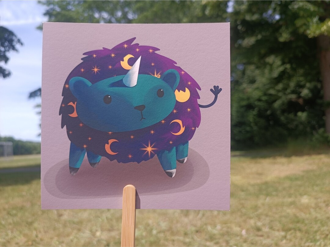 Art Print I Night Creature I Cute Magical Creature I Wallart Fantasy I ...