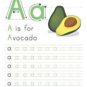 Letters A to Z, Alphabet Worksheets, Workbook, Tracing, Preschool [food ...