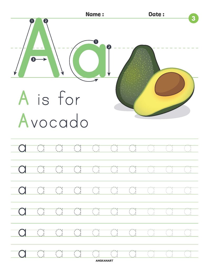 Letters A to Z, Alphabet Worksheets, Workbook, Tracing, Preschool [food ...