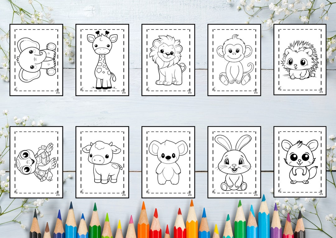 Color and Cut Out Animals - Etsy