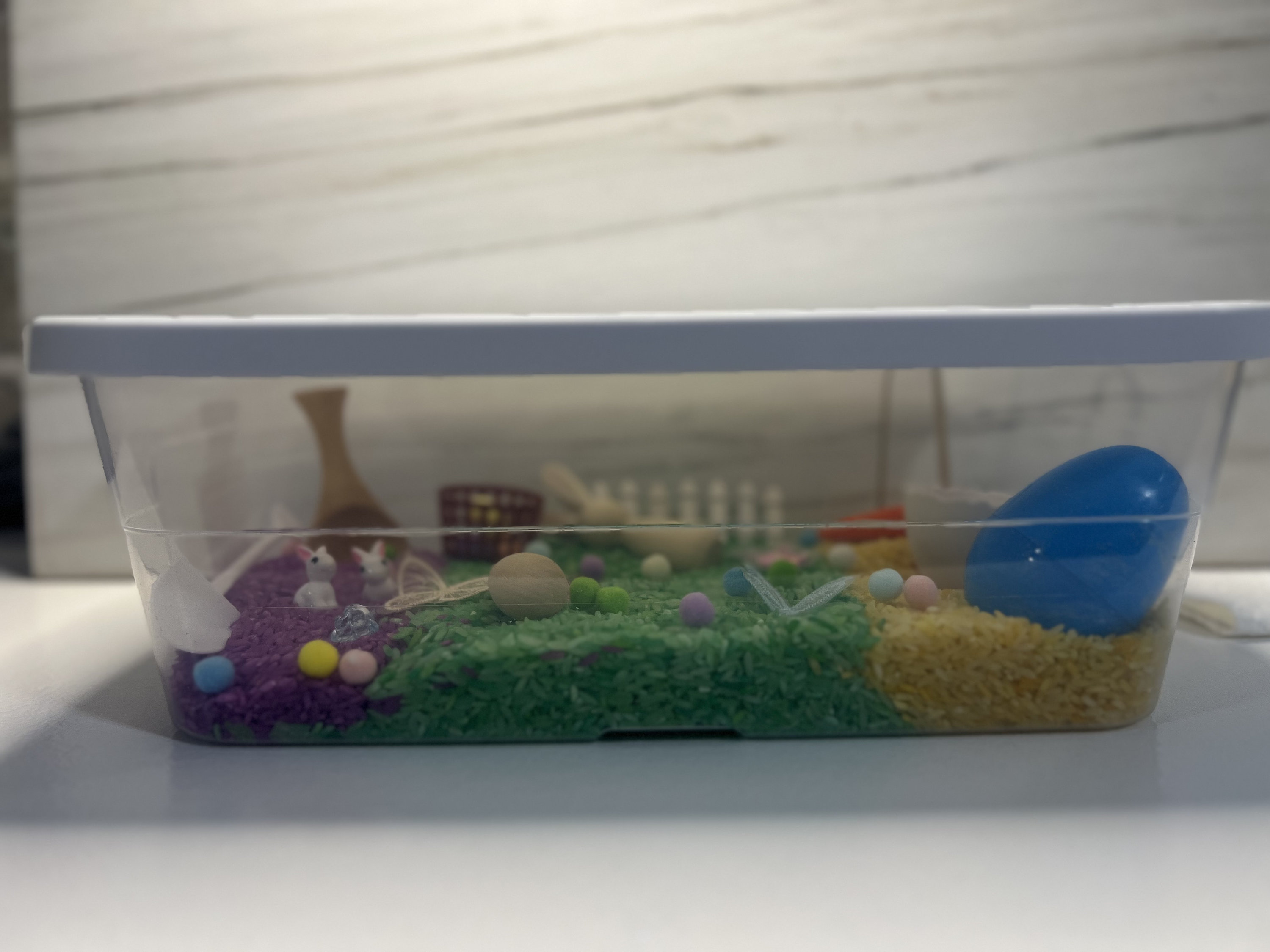 Easter / Spring Rice Bin With Lid Sensory Rice Kit - Etsy