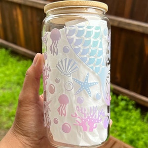Mermaid Glass Cup - Etsy