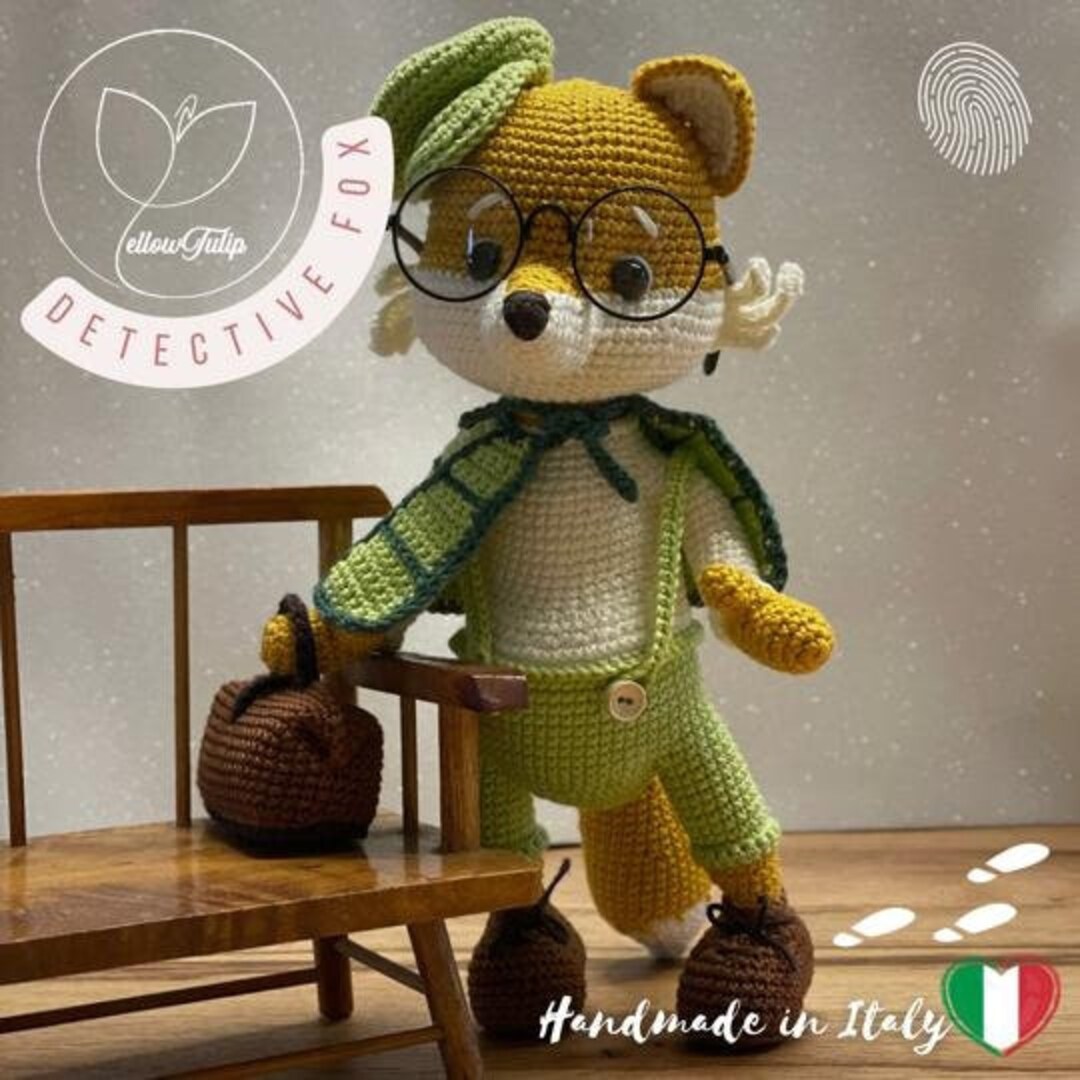 Detective Fox, Fox, Puppet, Amigurumi, Original Gift, Collectible ...