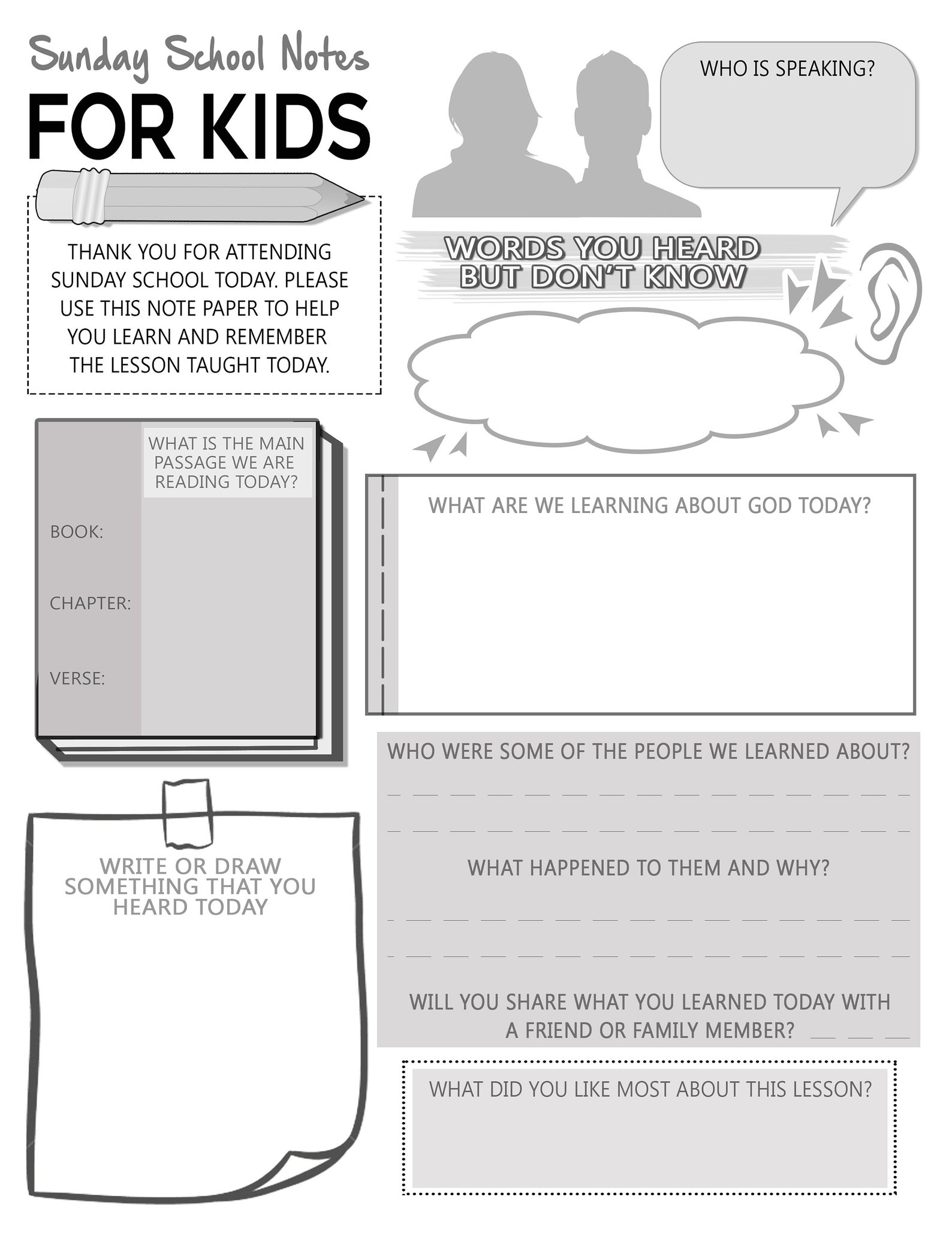 Sunday School Notes PNG - Etsy