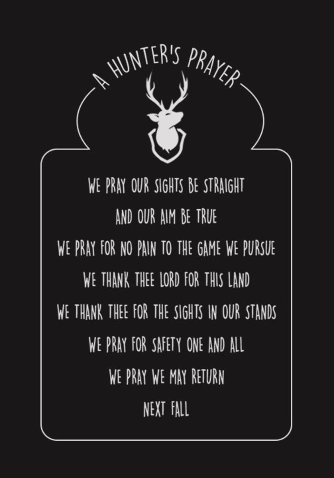 A Hunter's Prayer PNG - Etsy