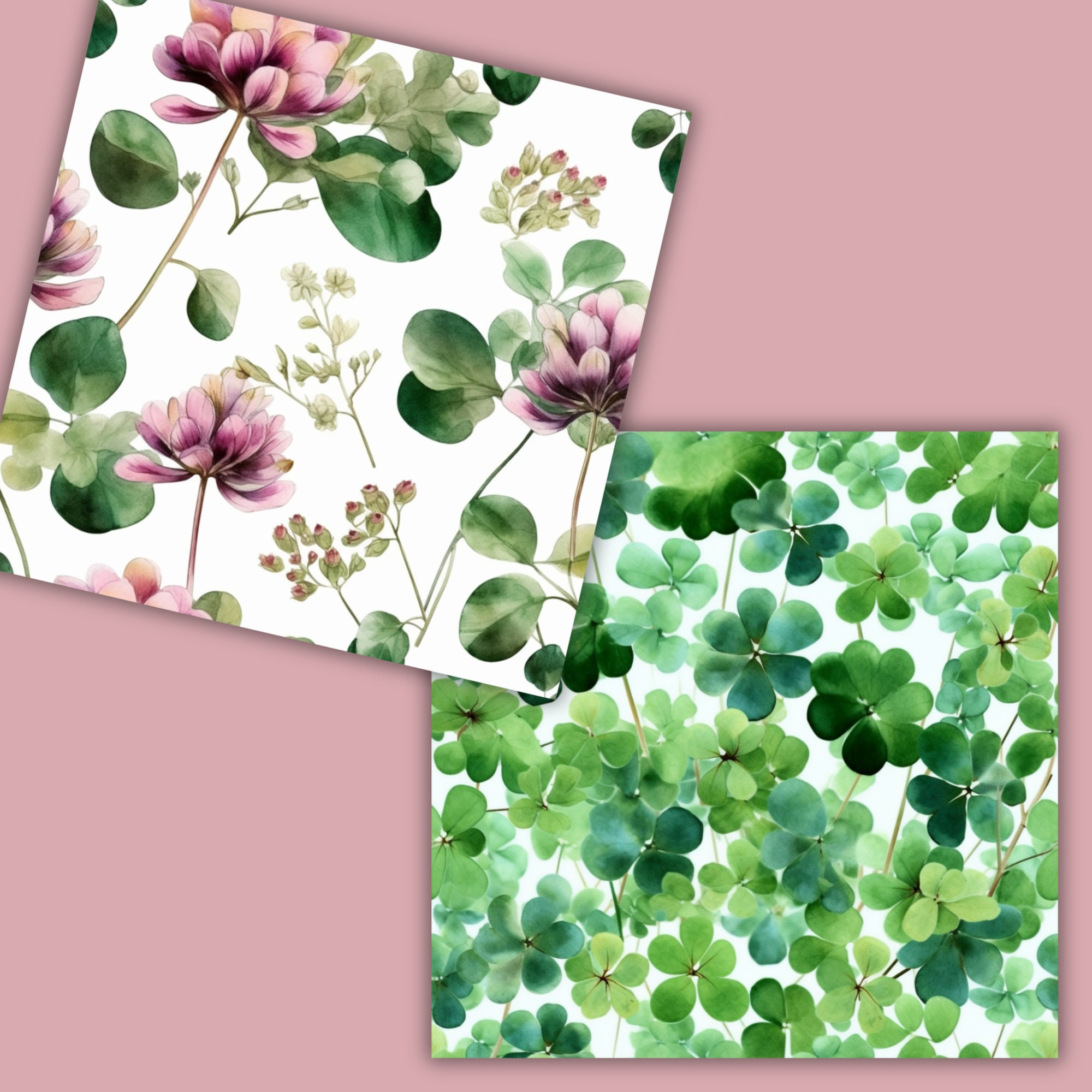 Clover Digital Paper, Clover Seamless Patterns Pack of 6 - Etsy