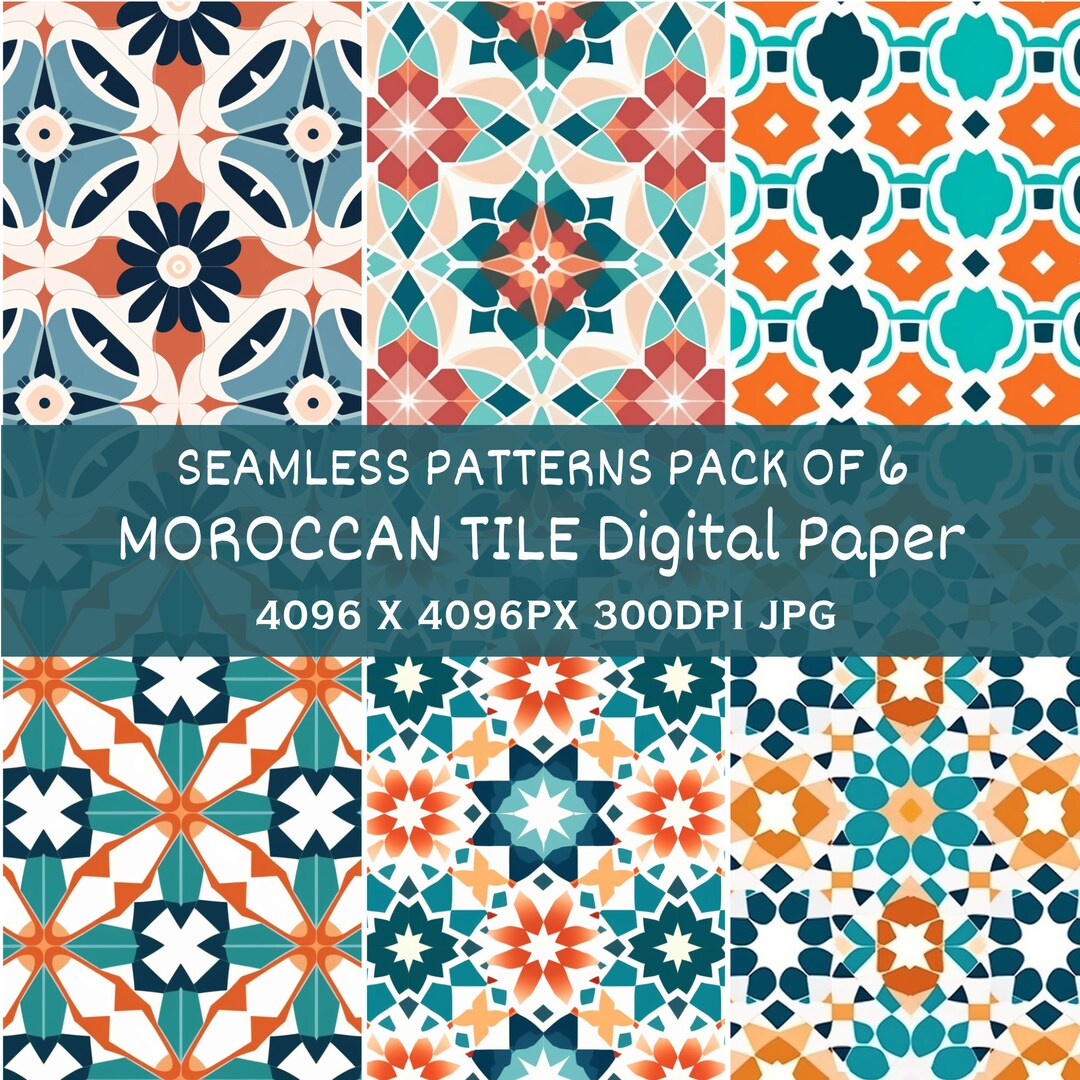 Printable Terracotta Moroccan Paper Pack 6 Patterns - Etsy