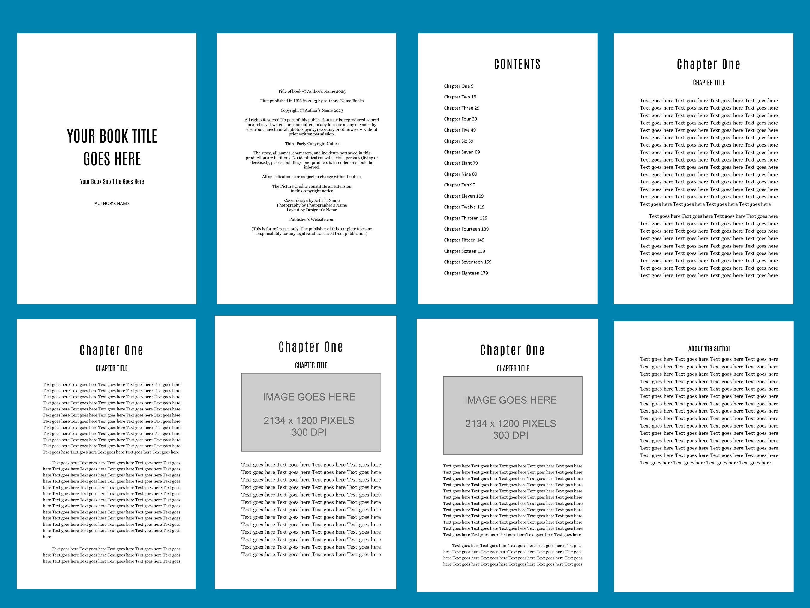 MS Word Science Fiction Novel Book Templates X4 6x9 Interior Pages KDP ...