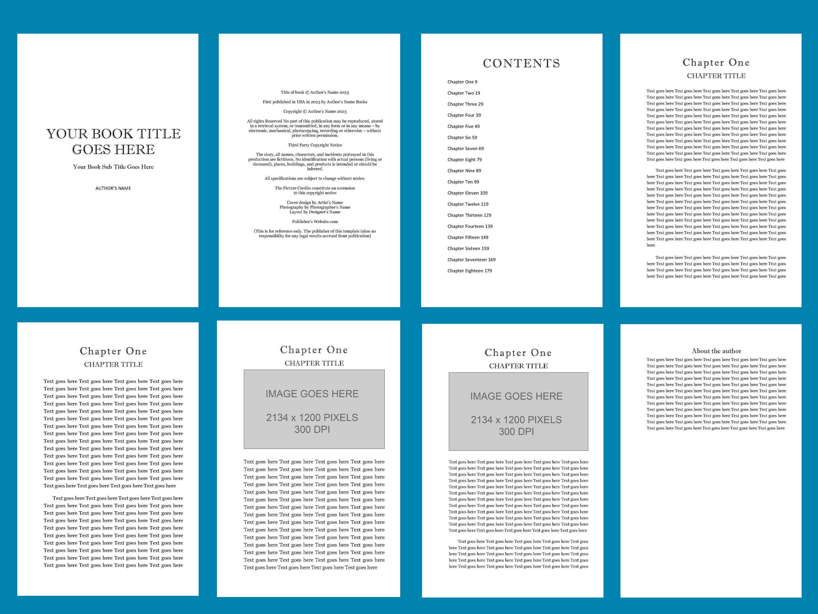 MS Word Biography Book Templates X4 6x9 Interior Pages KDP Self ...