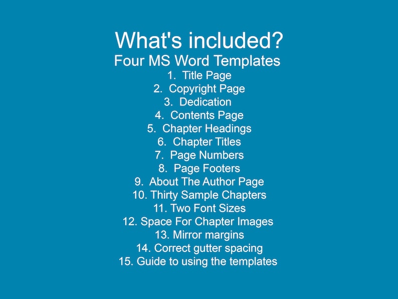 MS Word Fiction Novel Book Templates X4 | 6x9 Interior Pages| KDP ...