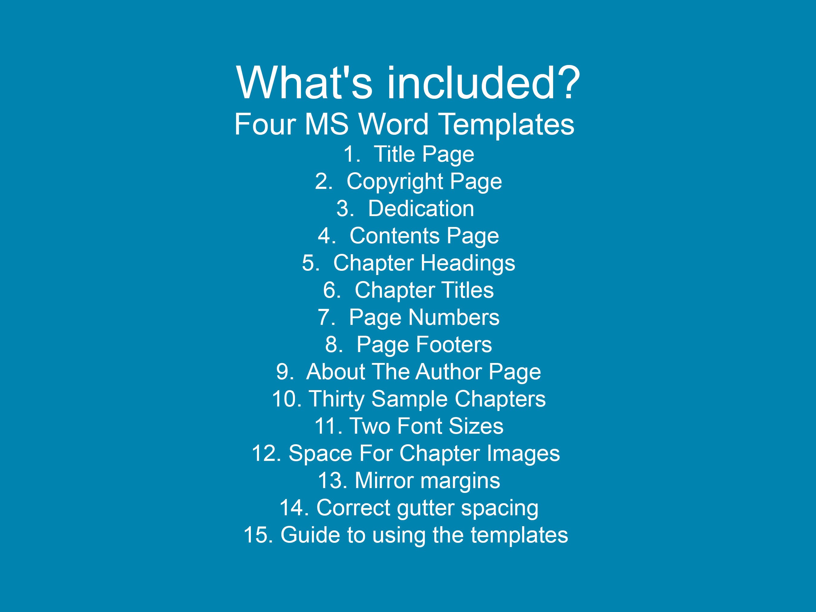 MS Word Thriller Novel Book Templates X4 | 6x9 Interior Pages| KDP ...