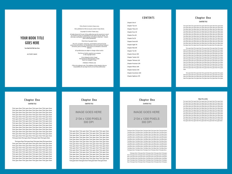 MS Word Fiction Novel Book Templates X4 6x9 Interior Pages KDP Self ...