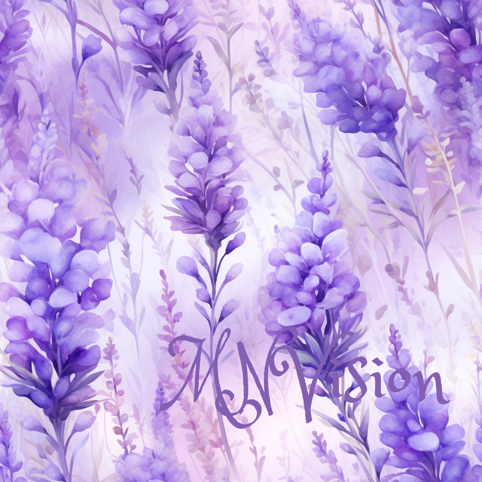 Lavender Fields Seamless Patterns, Watercolor Lavender Digital Paper ...