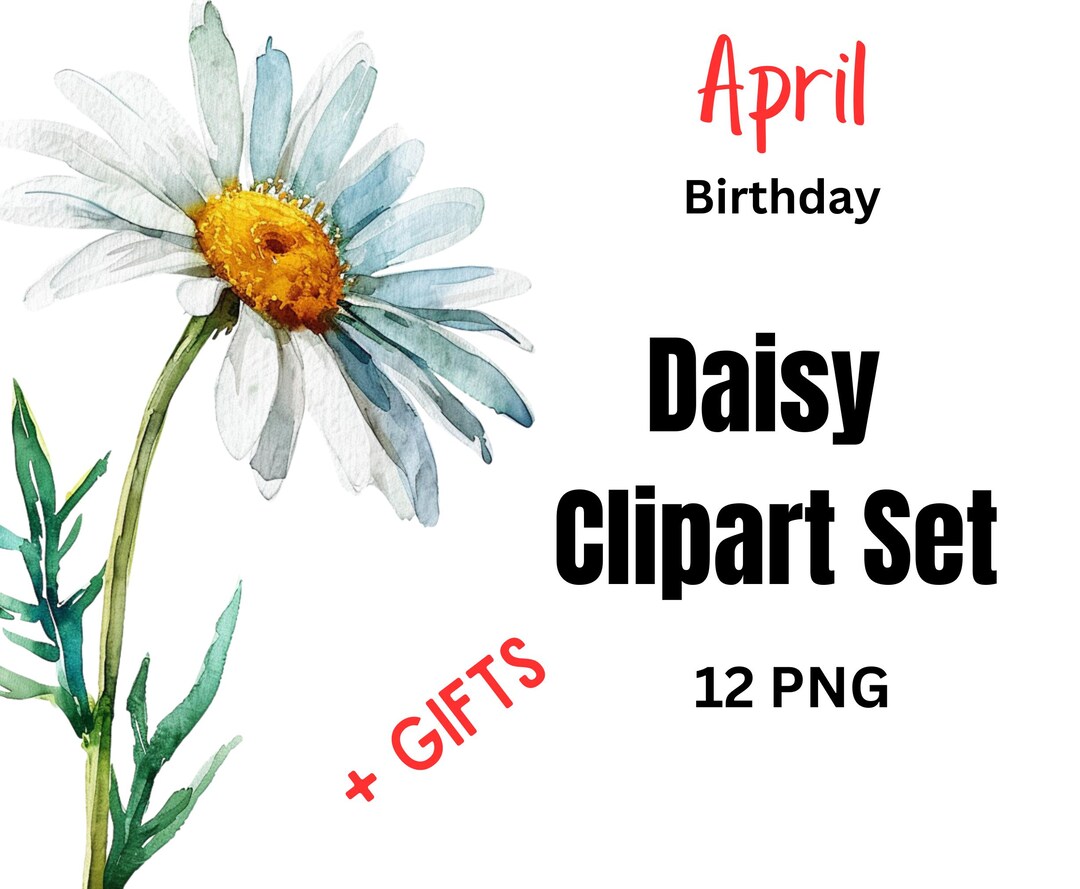 Birth Flower Clipart April Daisy Clipart Birthday Month Flower April ...