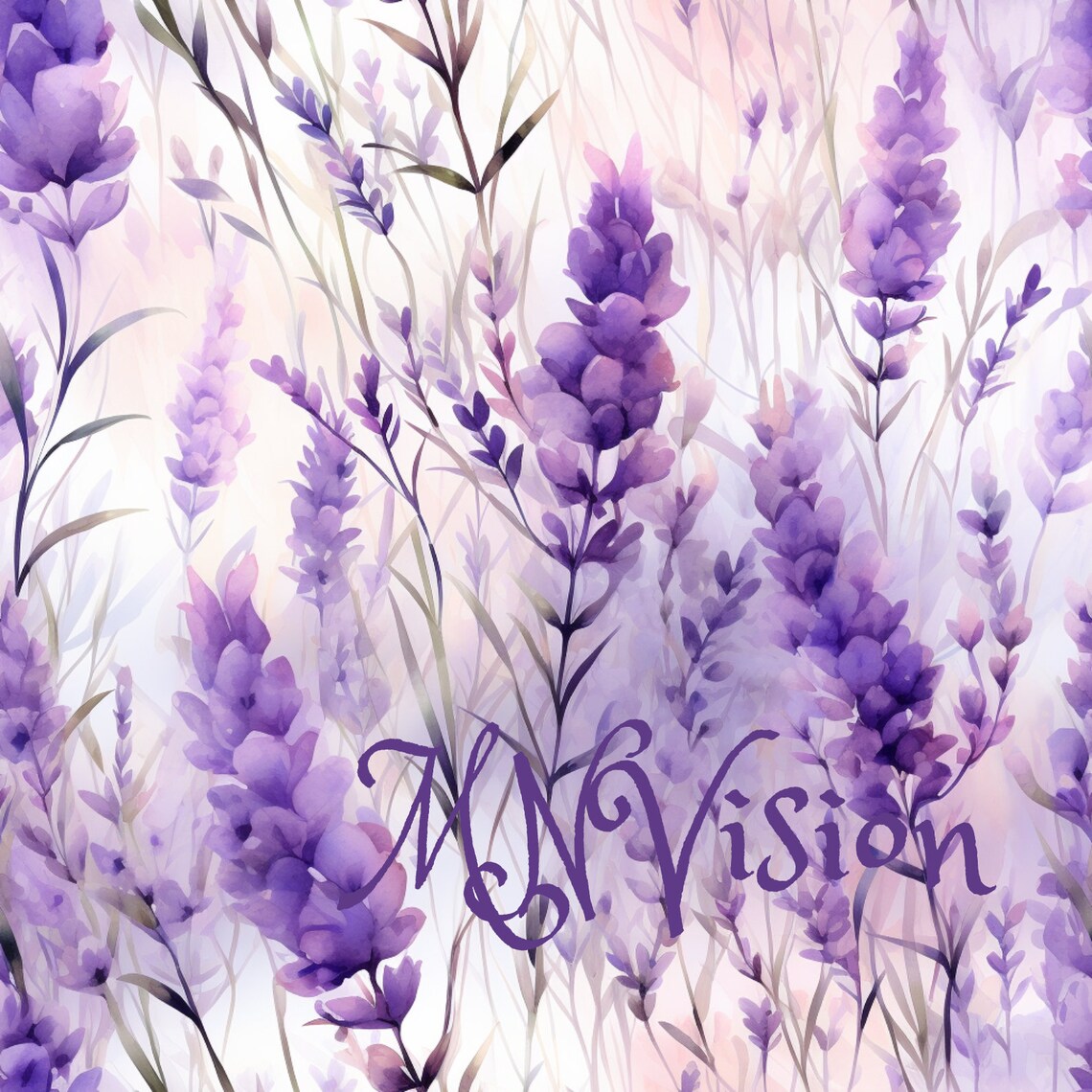 Lavender Fields Seamless Patterns, Watercolor Lavender Digital Paper ...