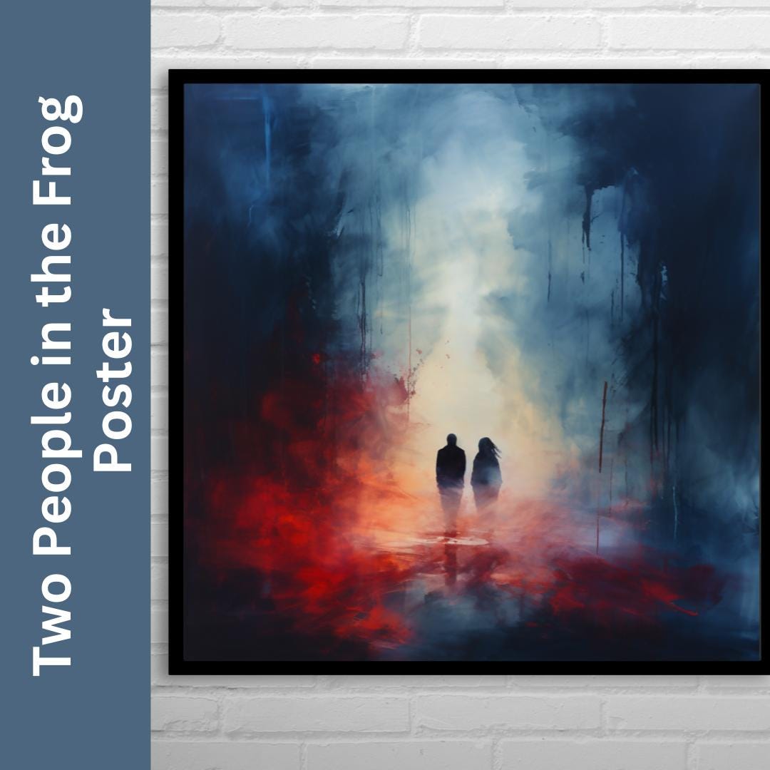 Two People in the Fog Abstract Poster, Abstract Art Print, Figurative ...