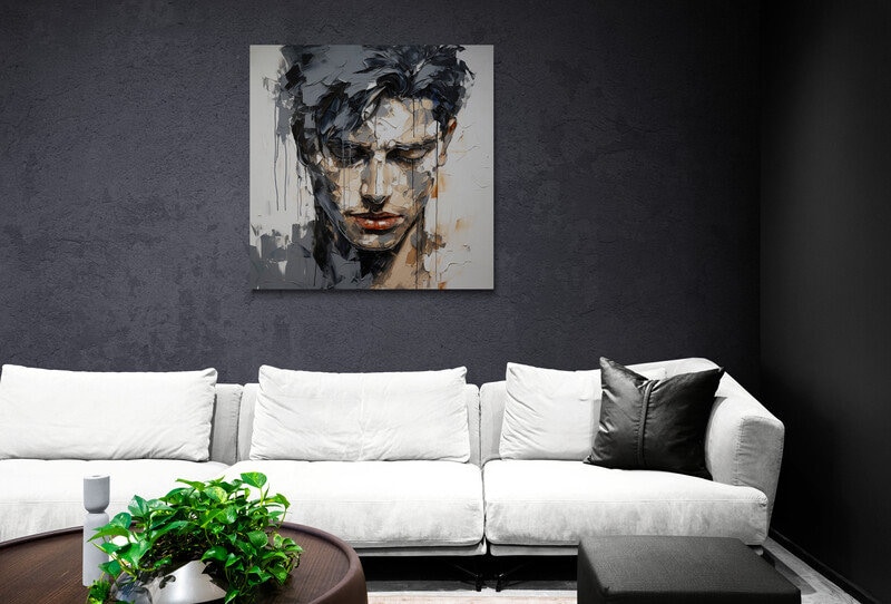 Abstract Face of Man Poster, Abstract Art Print, Downloadable Prints ...