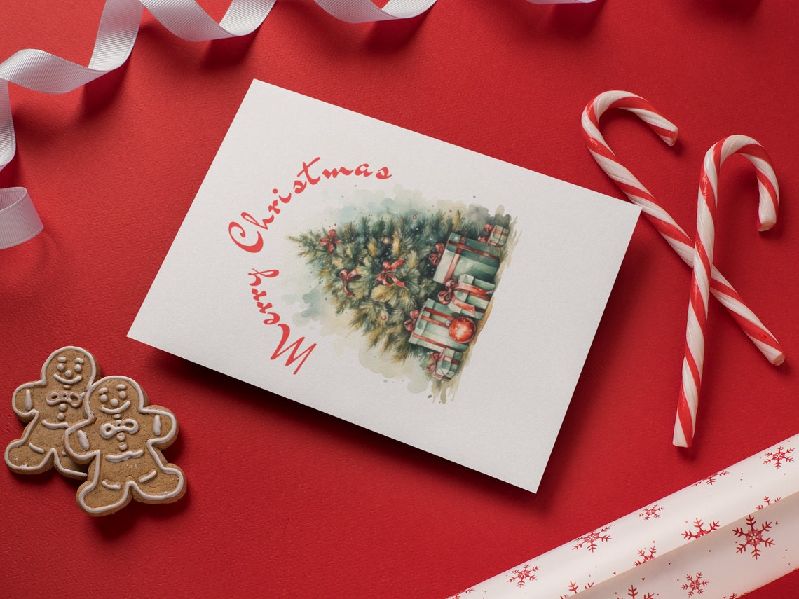Christmas Tree Postcards, Merry Christmas Postcards, Merry Christmas ...