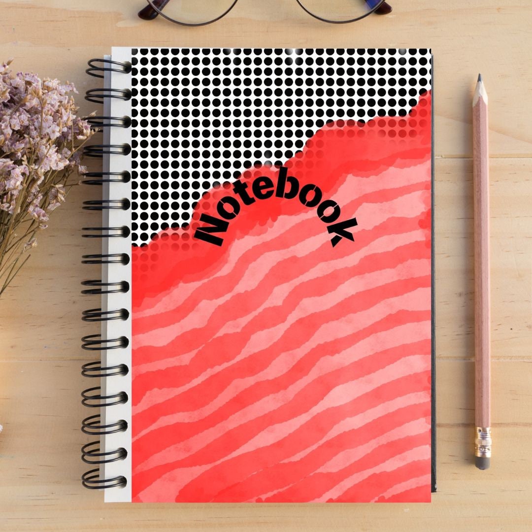 Abstract Red Black Printable Notebook, Weekly Mood Tracker, Printable ...