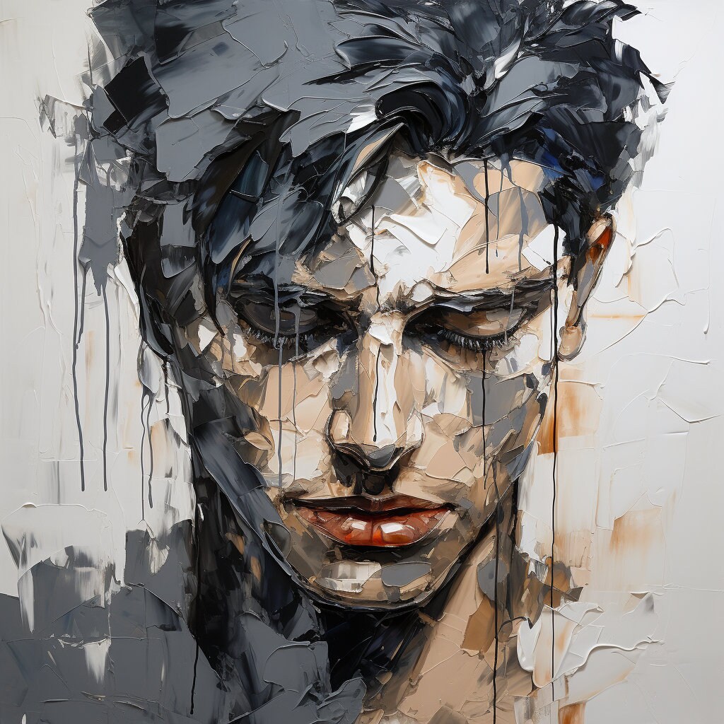 Abstract Face of Man Poster, Abstract Art Print, Downloadable Prints ...