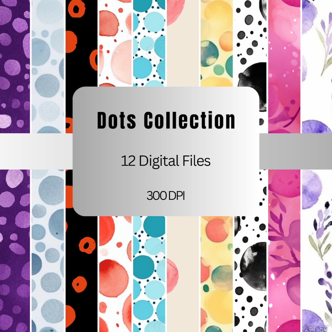 Dots Pattern Collection, Printable Paper, Digital Print, Digital Dots ...