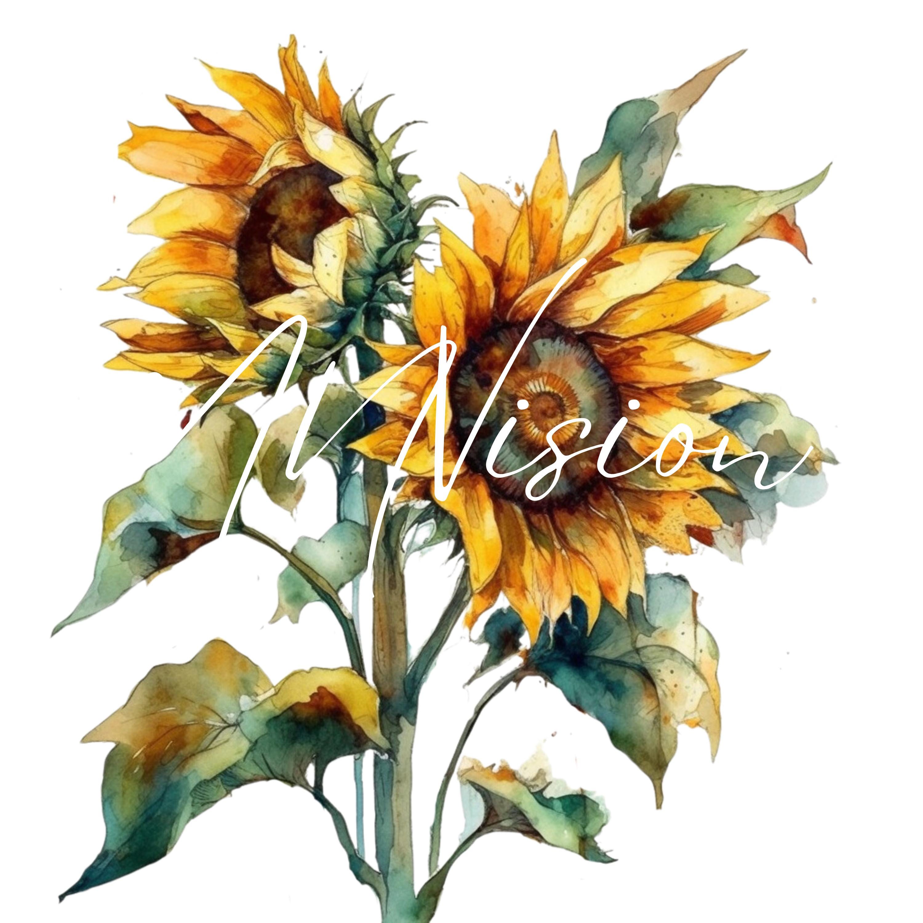 Watercolor Sunflowers Clipart Set | 8 Botanical PNG | Instant Download ...