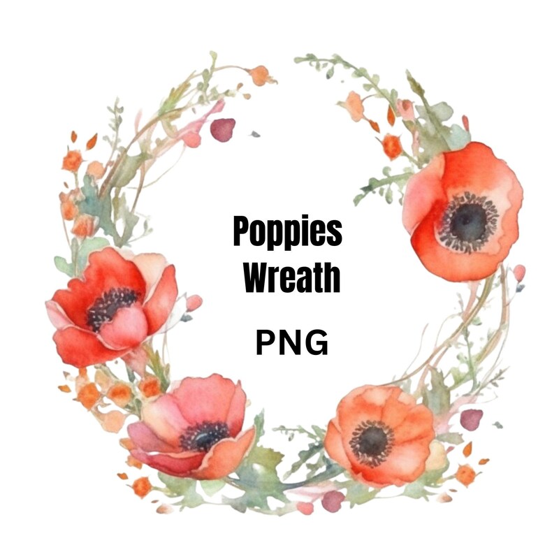 Poppy Wreath - Etsy