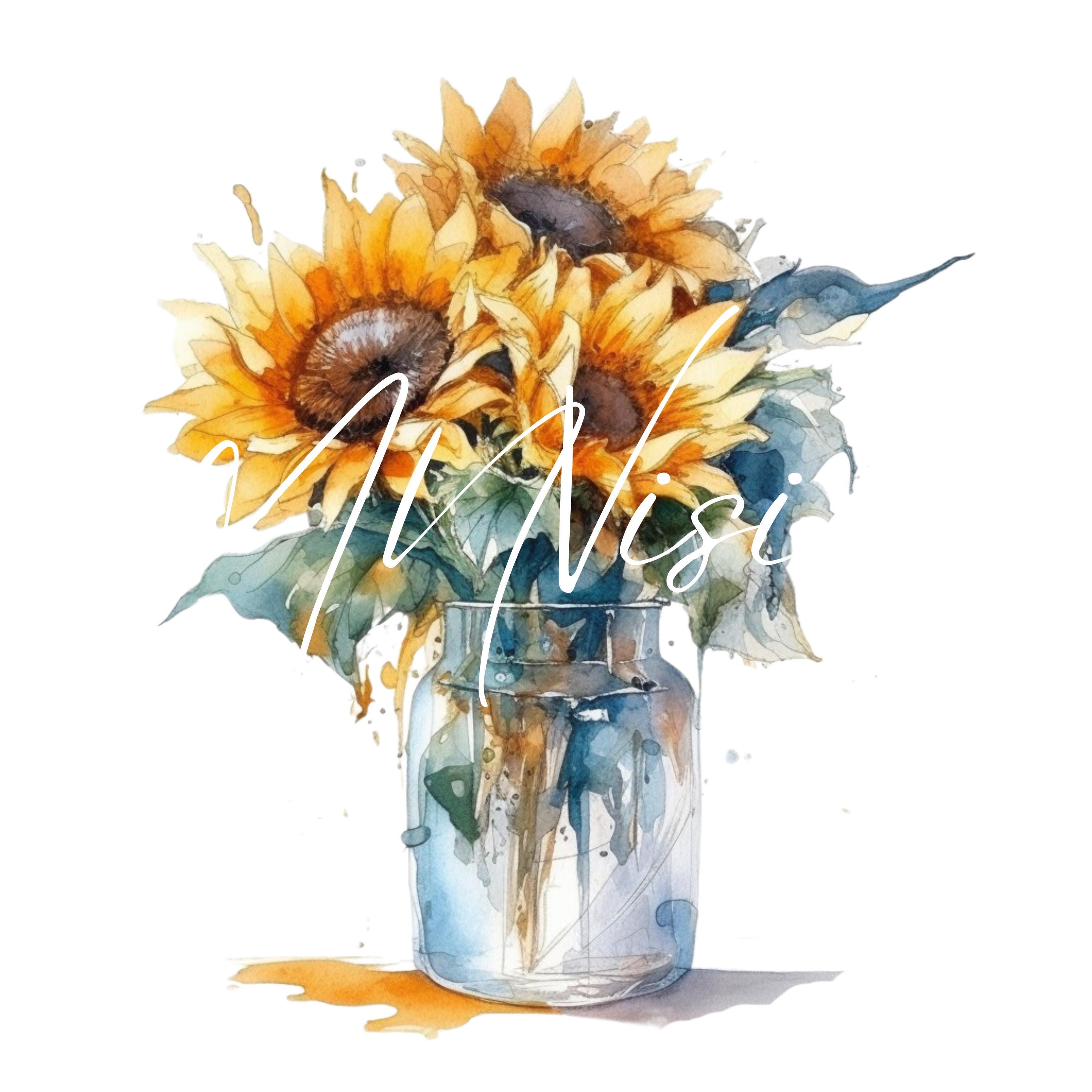 Watercolor Sunflowers Clipart Set | 8 Botanical PNG | Instant Download ...