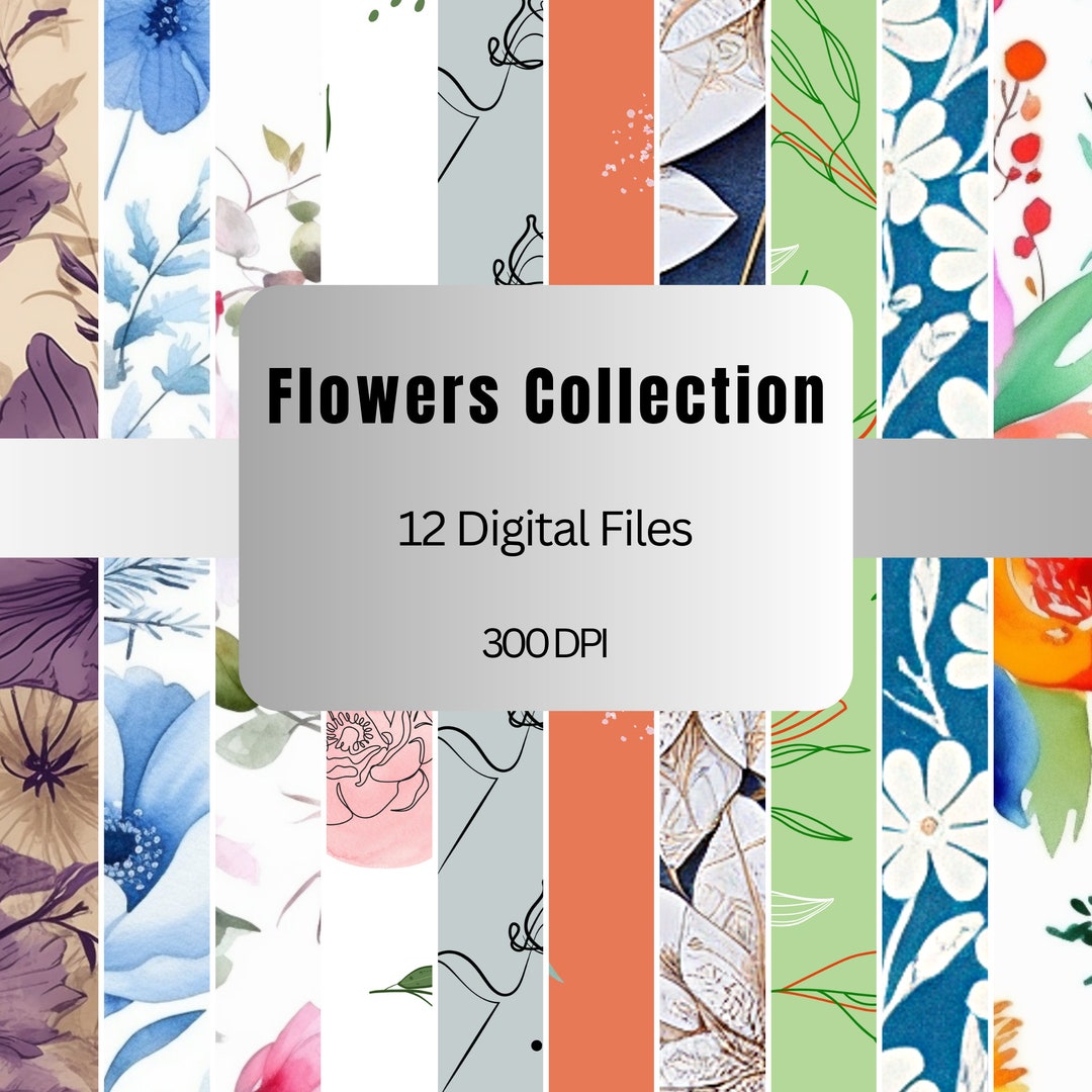 Floral Pattern Paper, Scrapbooking Designs (digital Print) - Etsy