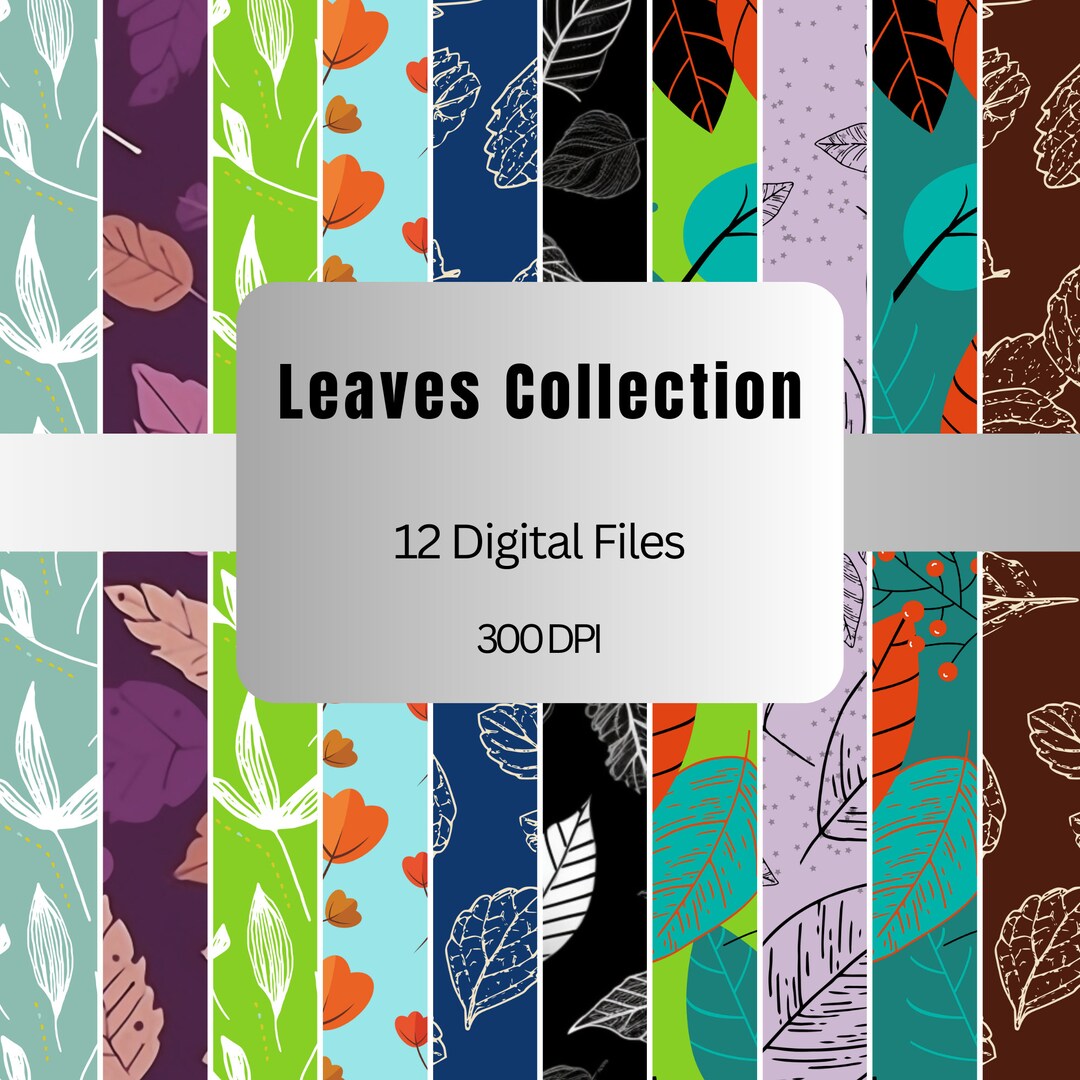 Leaves Pattern Collection, Printable Paper, Digital Print - Etsy