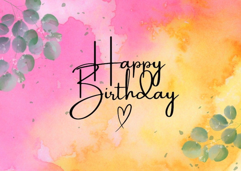 Happy Birthday Greeting Card, Printable Birthday Card, Digital Greeting ...