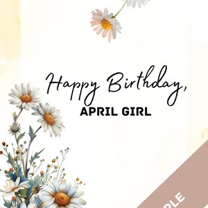 April Daisy Birth Flower Clipart Birthday Month Flower April Birth ...