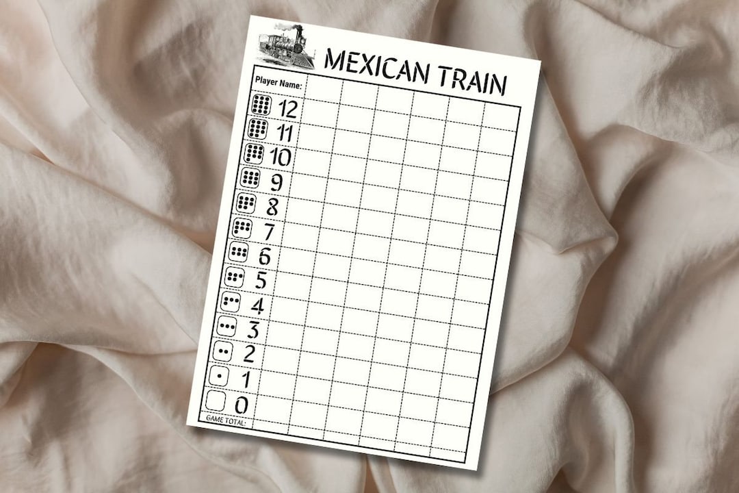 Editable Mexican Train Score Sheet Digital in Canva - Etsy
