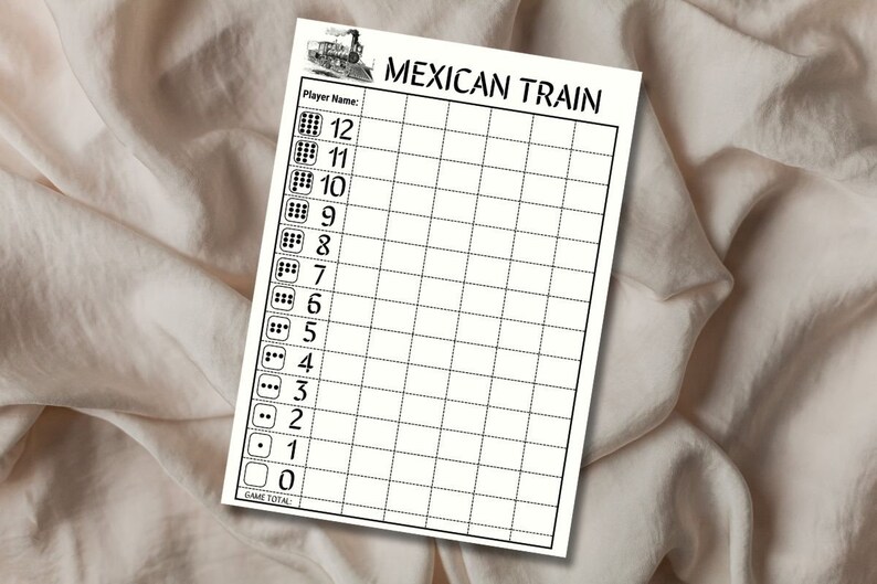 Editable Mexican Train Score Sheet Digital in Canva - Etsy