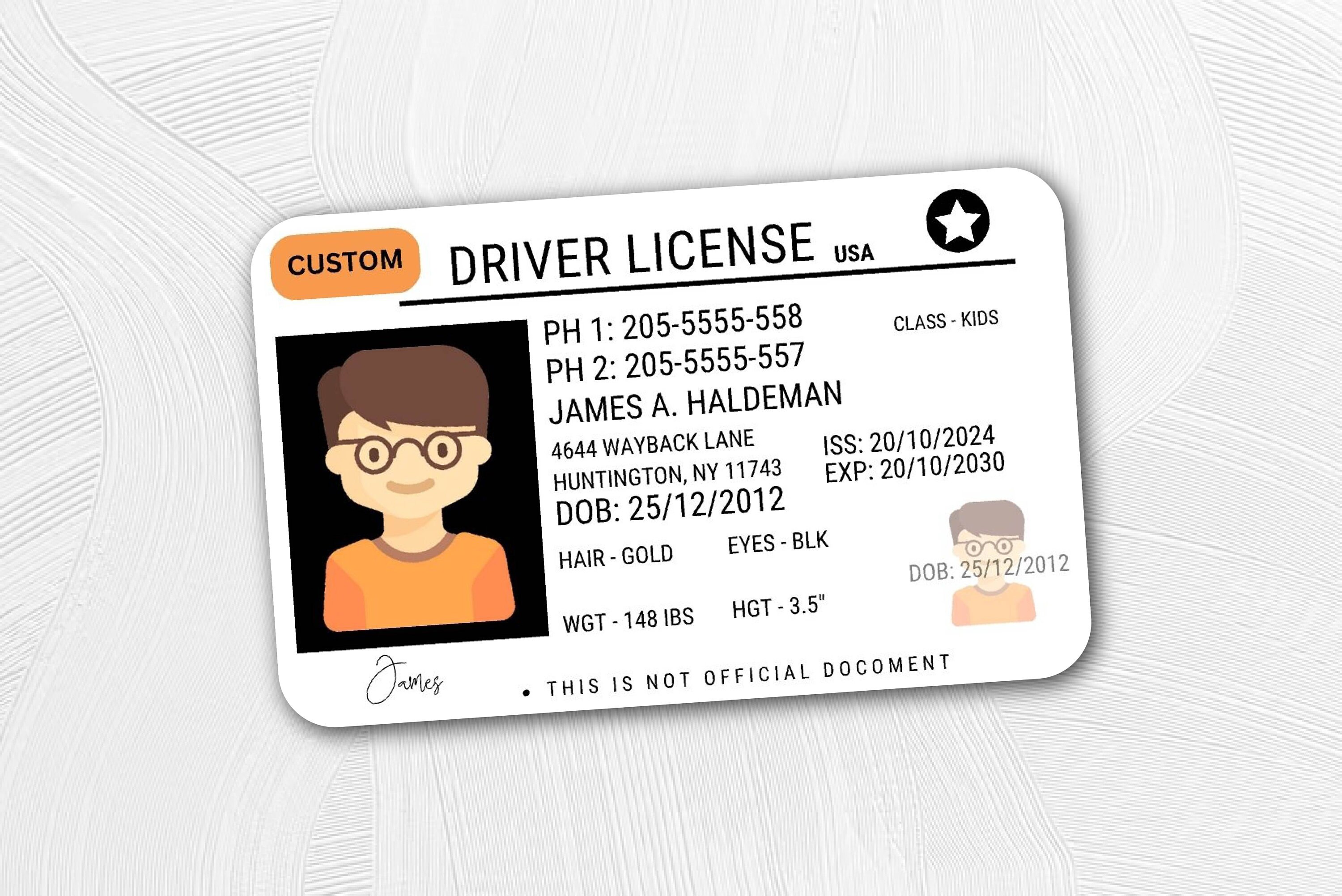 Custom Child ID Card, Child Identification Card, Child ID for Wallet ...