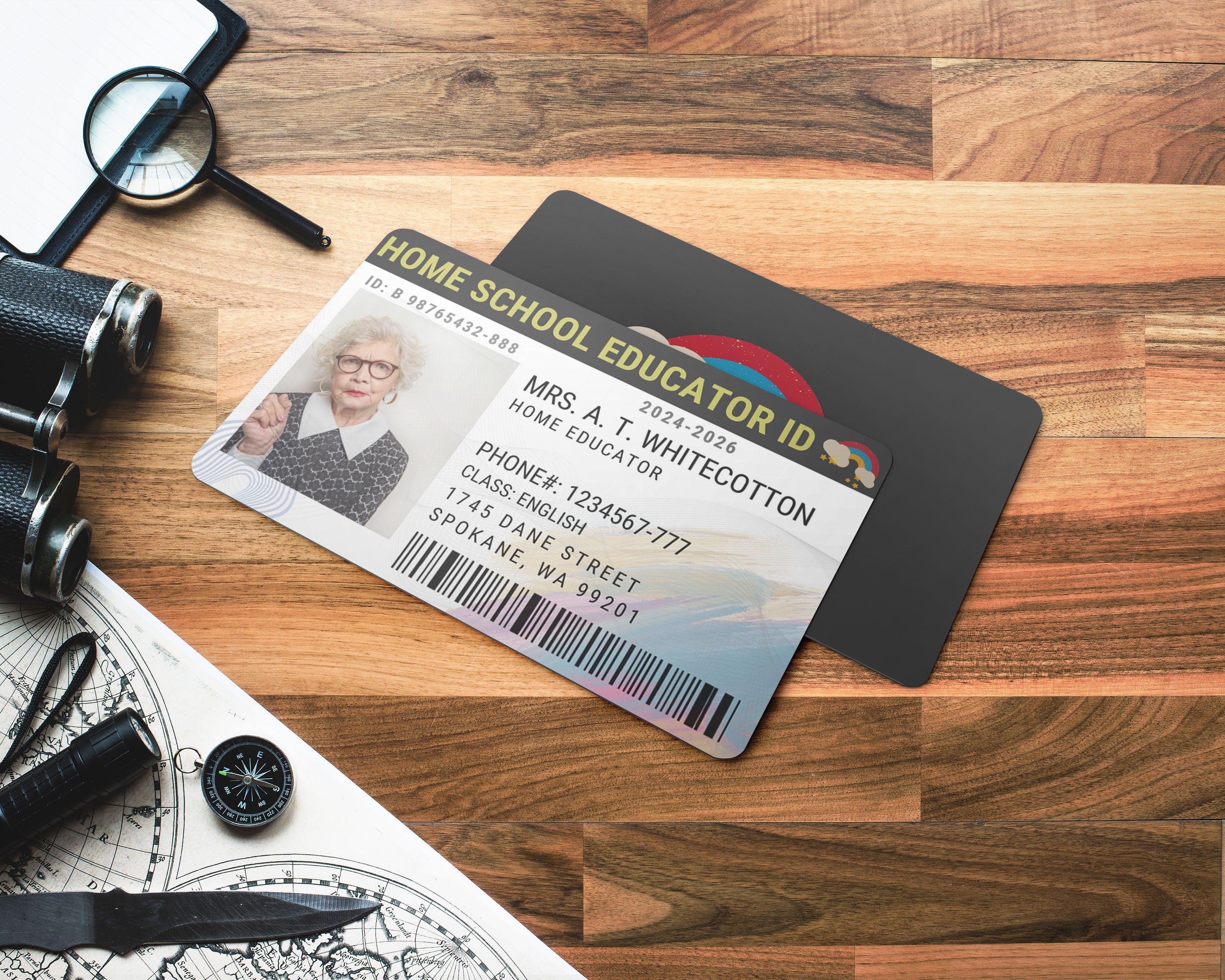 Editable Teacher Homeschool Id Card Homeschool Old Teacher Teacher ...