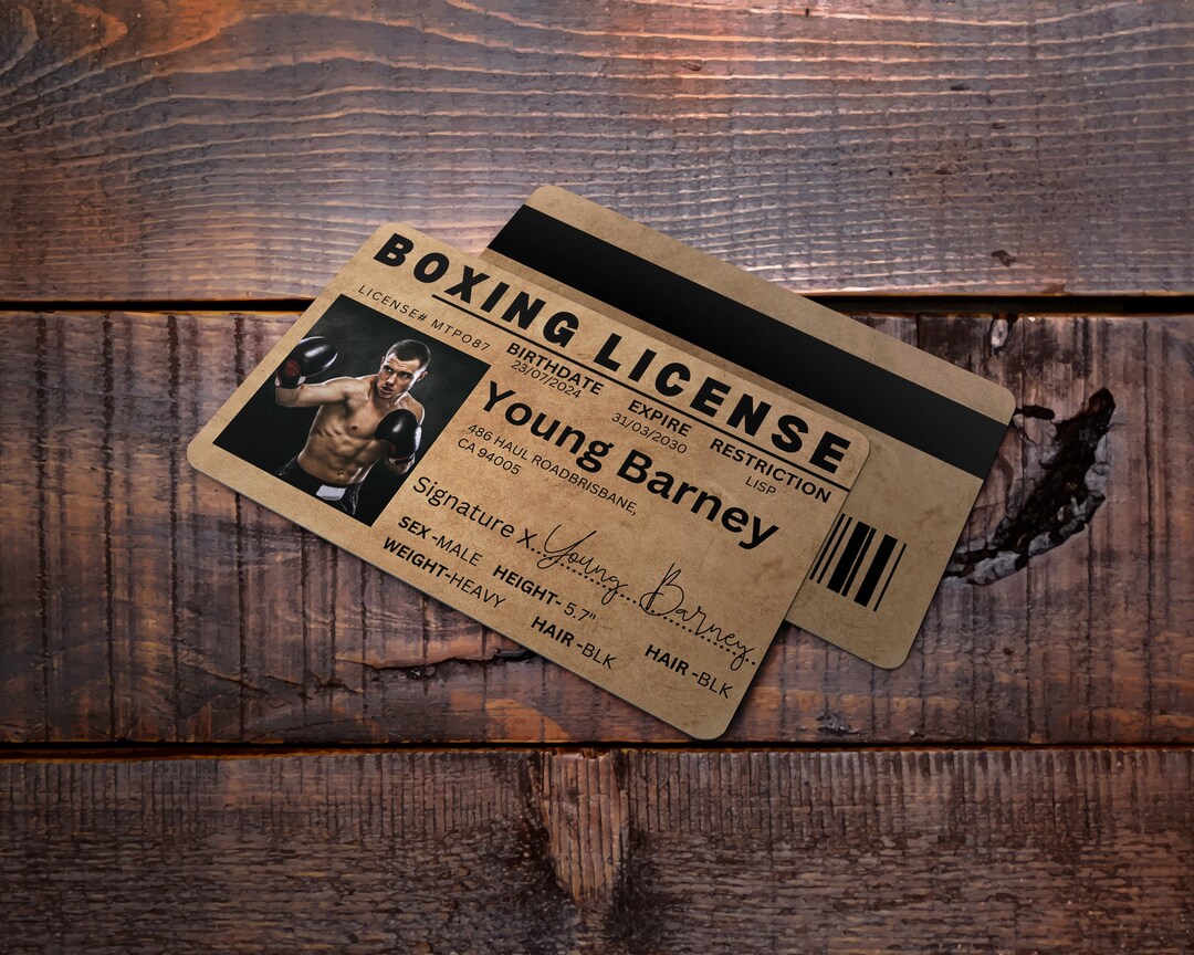 Personalized Kids' Boxing ID Card for Training and Competitions Custom ...