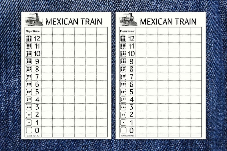 Editable Mexican Train Score Sheet Digital in Canva - Etsy