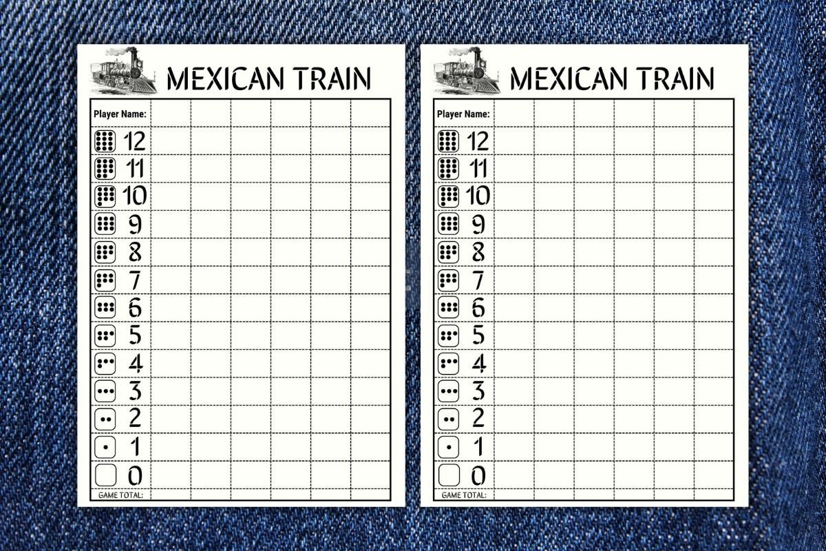 Editable Mexican Train Score Sheet Digital in Canva - Etsy
