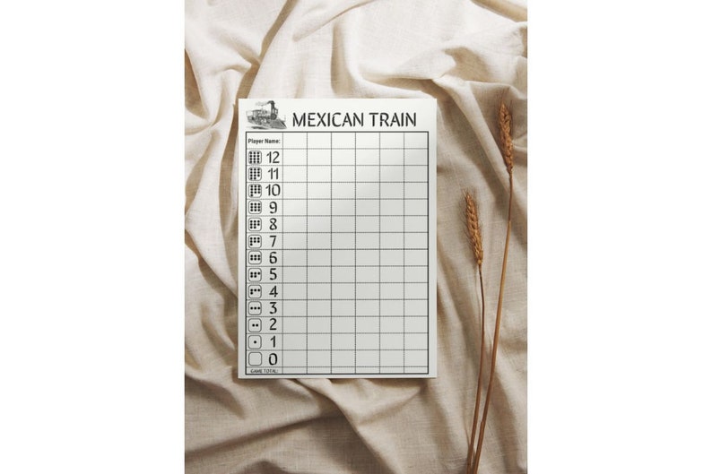 Editable Mexican Train Score Sheet Digital in Canva - Etsy