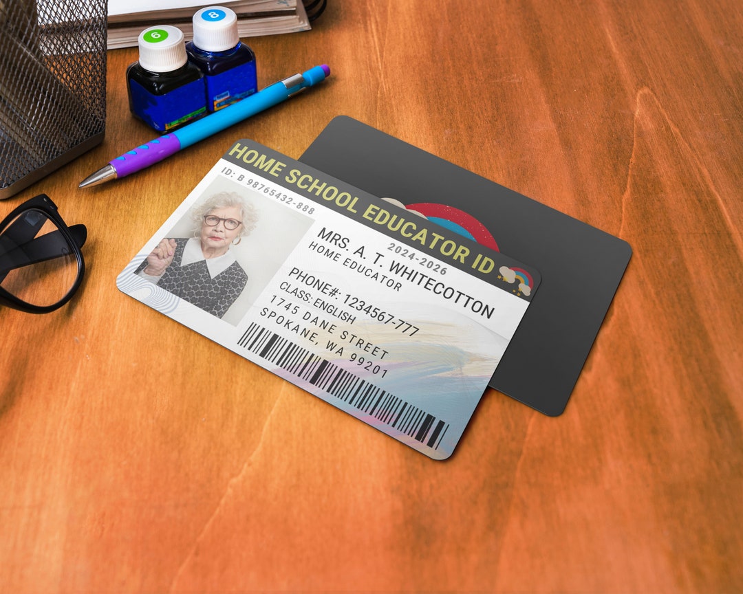 Editable Teacher Homeschool Id Card Homeschool Old Teacher Teacher ...