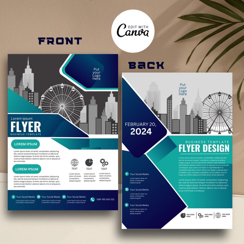 Business Flyer Event Brochure A4 Size Two Sided Instant Download ...