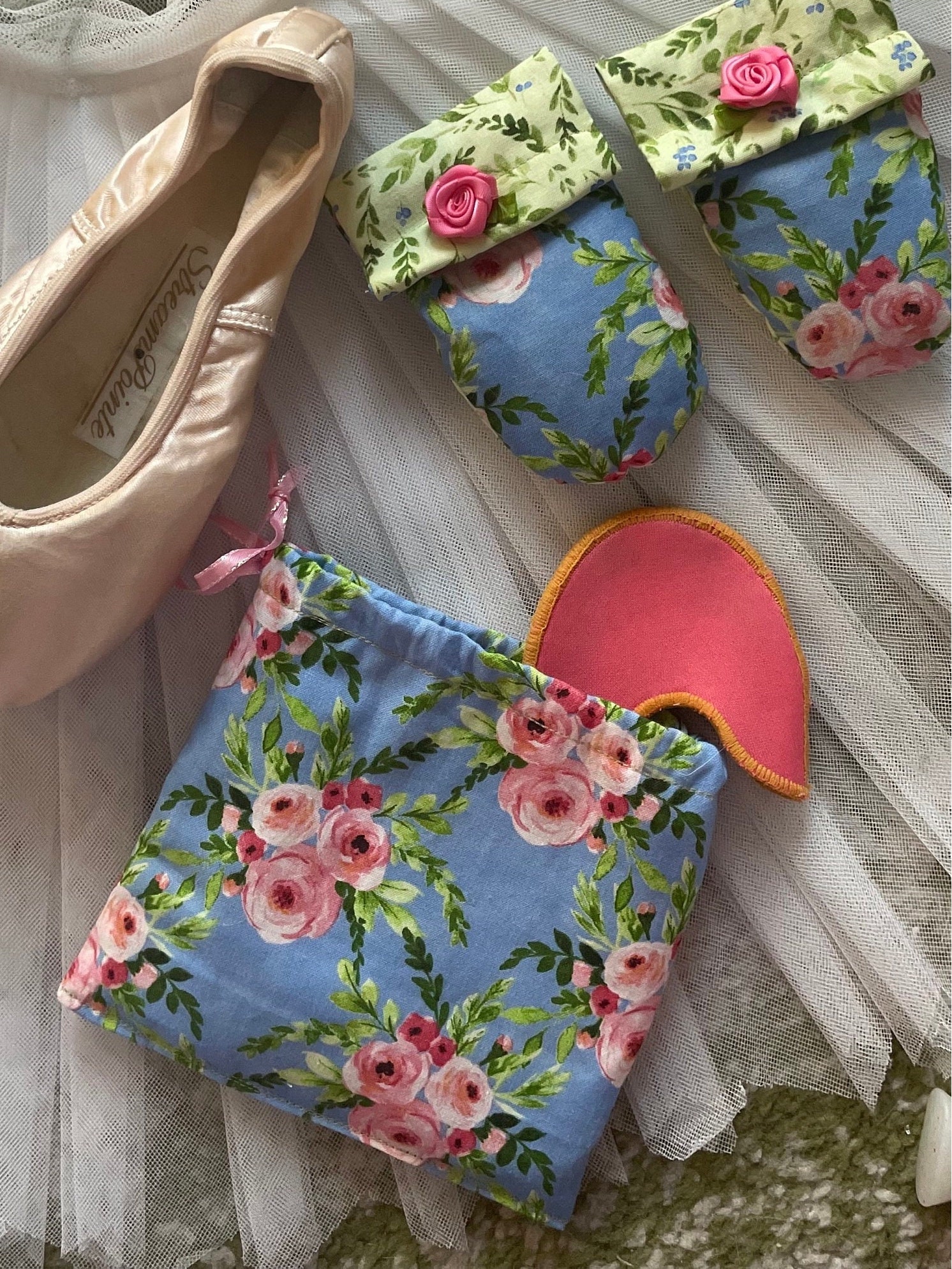 Pointe Shoe Dryer and Matching Toe Pad Drying Bag. spring Scented. Rose ...