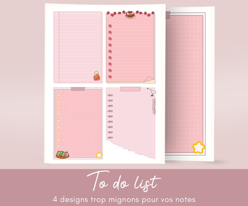 4 to Do List Too Cute to Print, A4, A5, Letter and Half Letter PDF ...