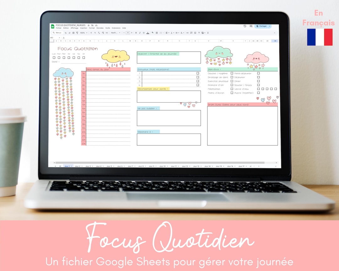 Google Sheets Time Organizer, Day Planner, Fight Depression, Focus ...