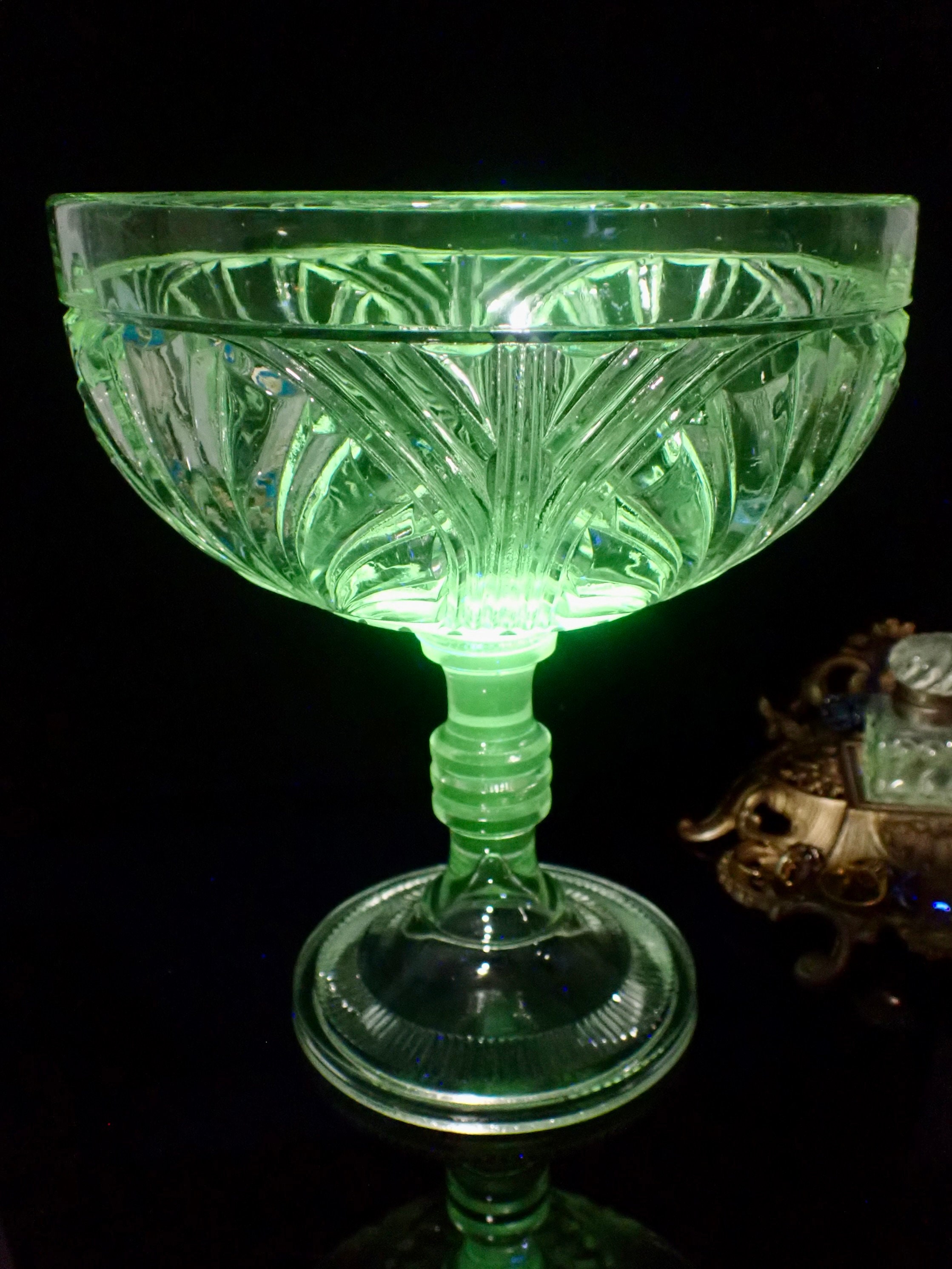 Vintage Uranium Glass Compote Candy Dish, Circa 1903 - Etsy
