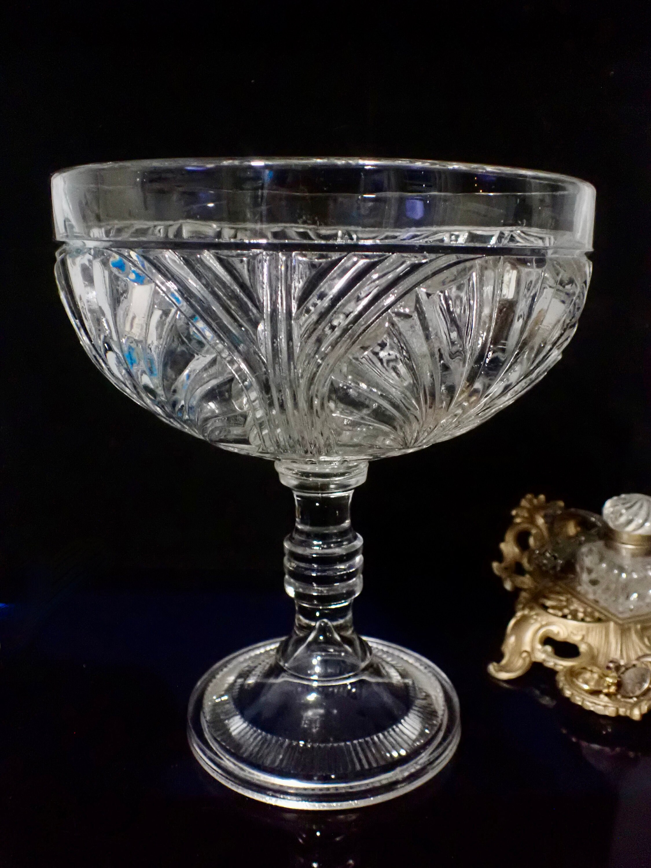 Vintage Uranium Glass Compote Candy Dish, Circa 1903 - Etsy